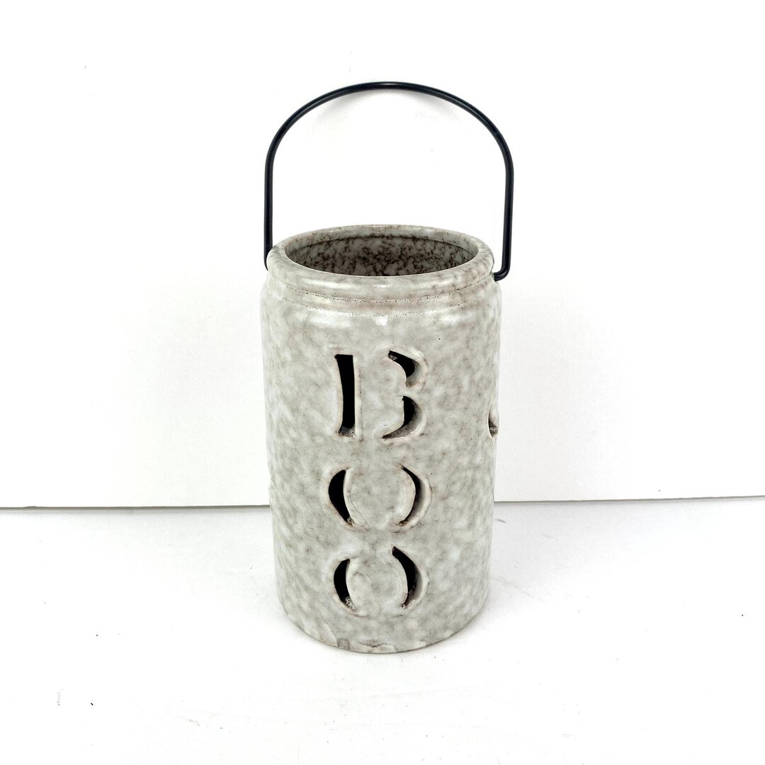 Halloween Ceramic Boo Luminaire Lantern With LED Light - Etsy