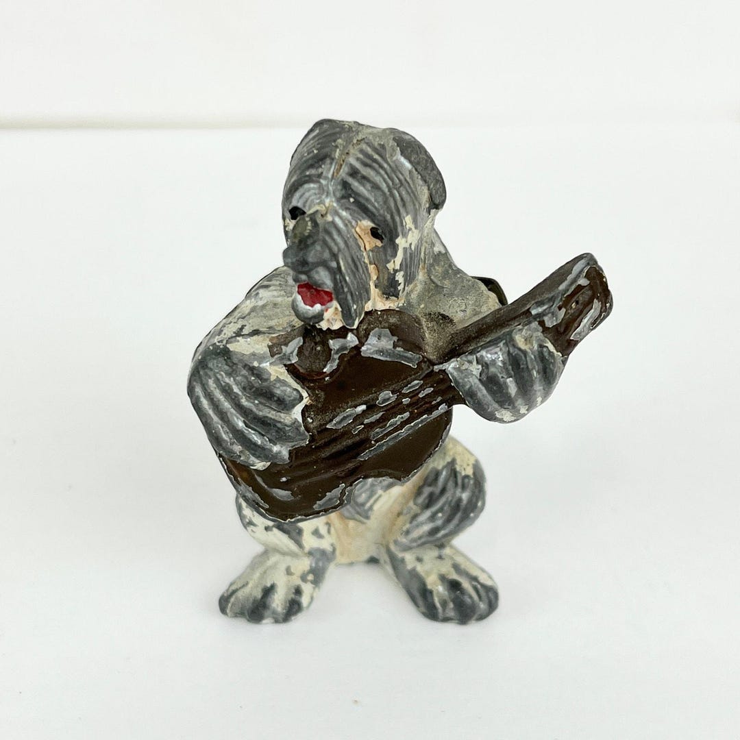 Rare Vintage Rockefeller Souvenir Terrier Dog Guitar Metal Miniature ...