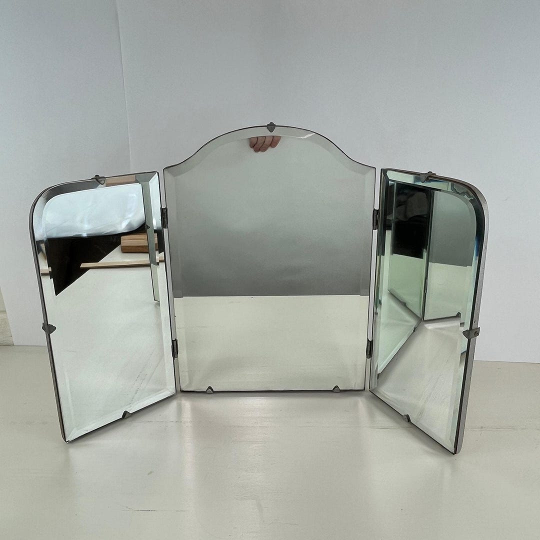 Vintage Tri-fold Folding Vanity Table Mirror Beveled Glass - Etsy
