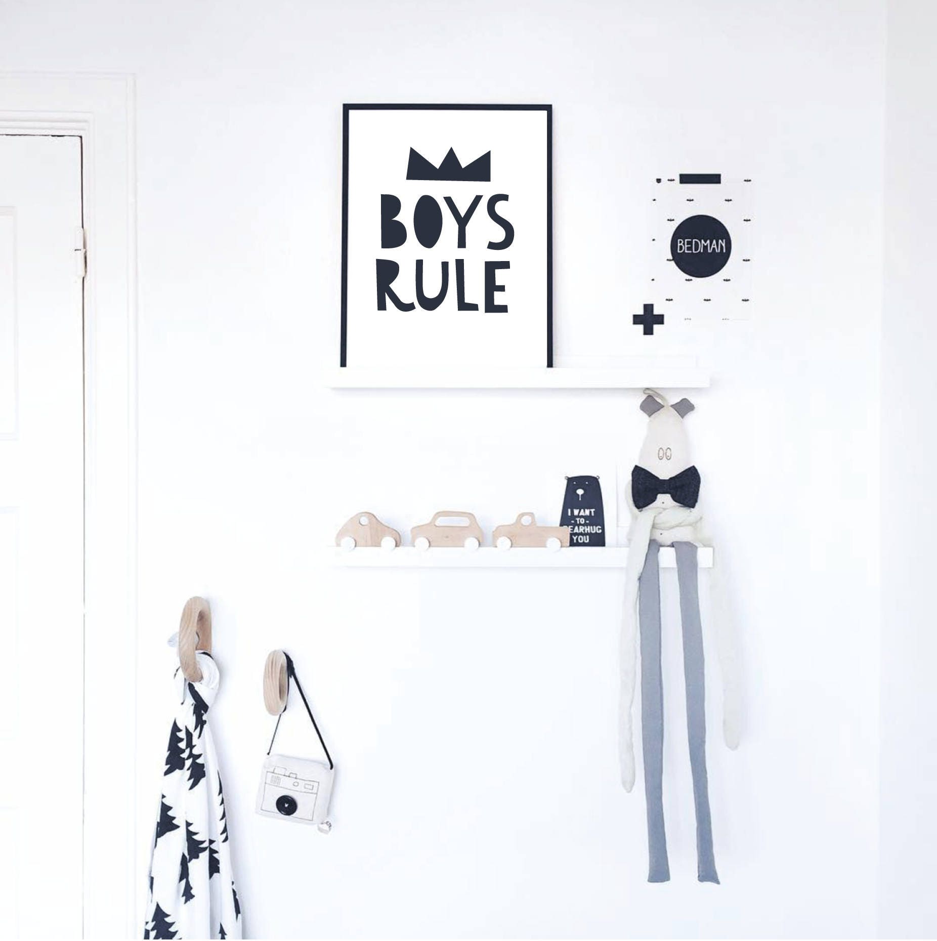 Boys Rule Iron-on Design Boys Rule Scandinavian Kids Decor - Etsy