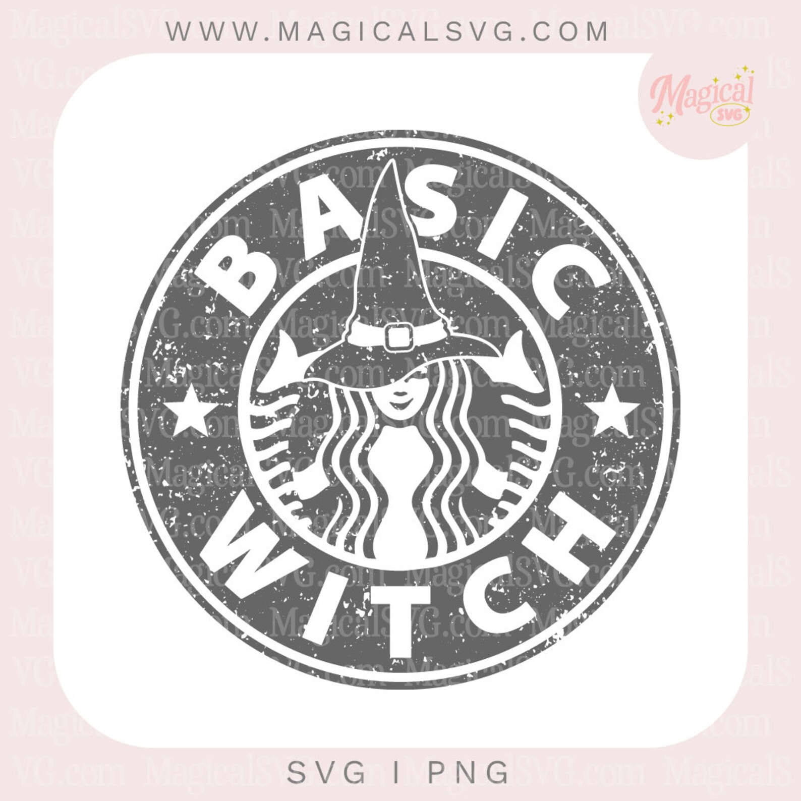Basic Witch Starbies Logo Halloween SVG, Basic Witch SVG Cutting File ...
