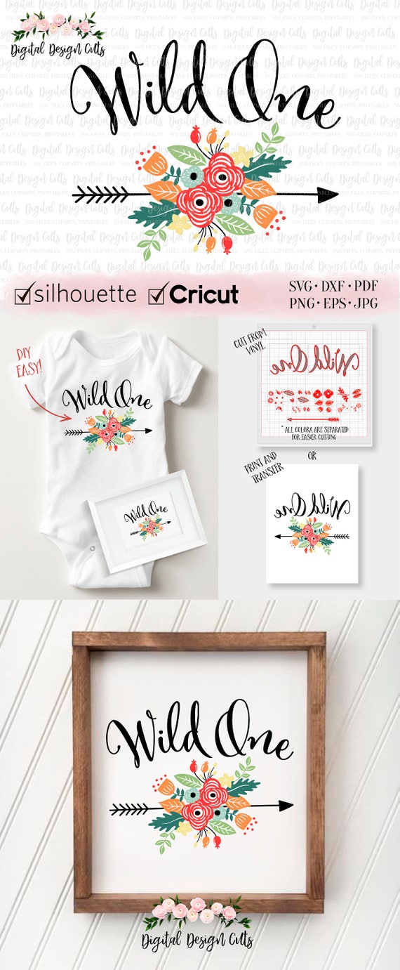 Wild One SVG Wild One Flowers Iron-on Boho Svg Wild Svg | Etsy