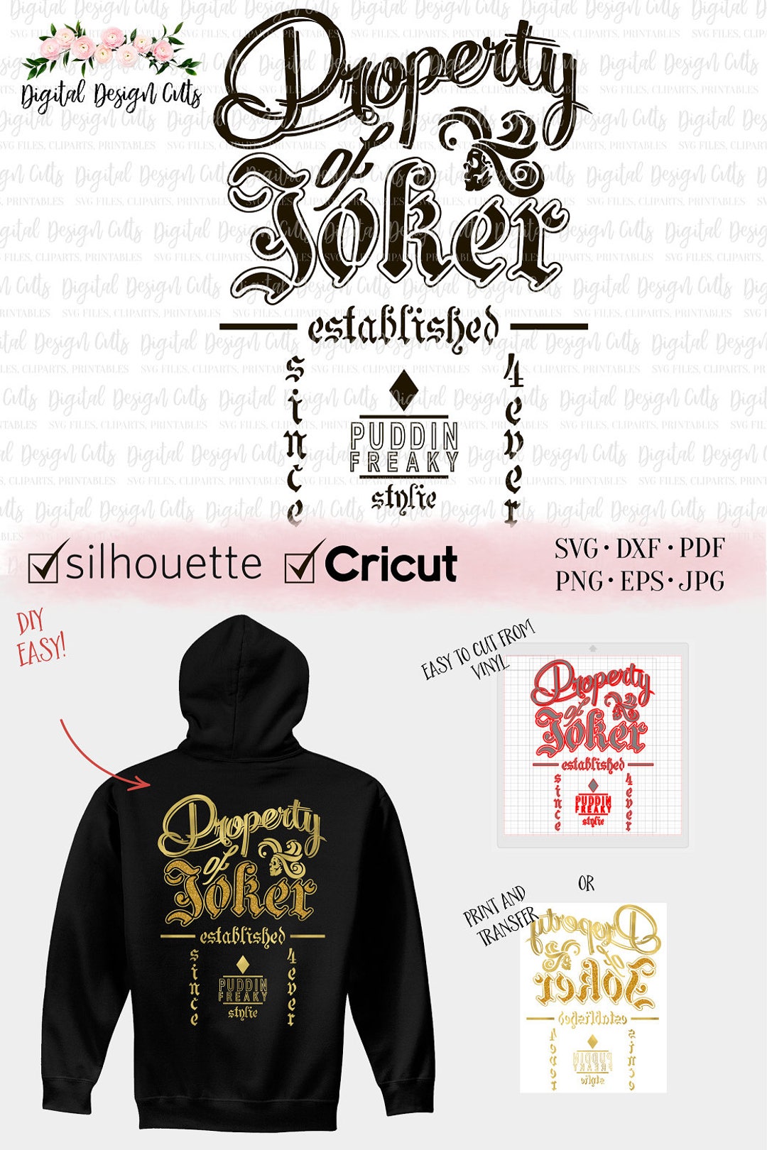 Property of Joker SVG, Property of Joker Iron-on, Property of Joker ...