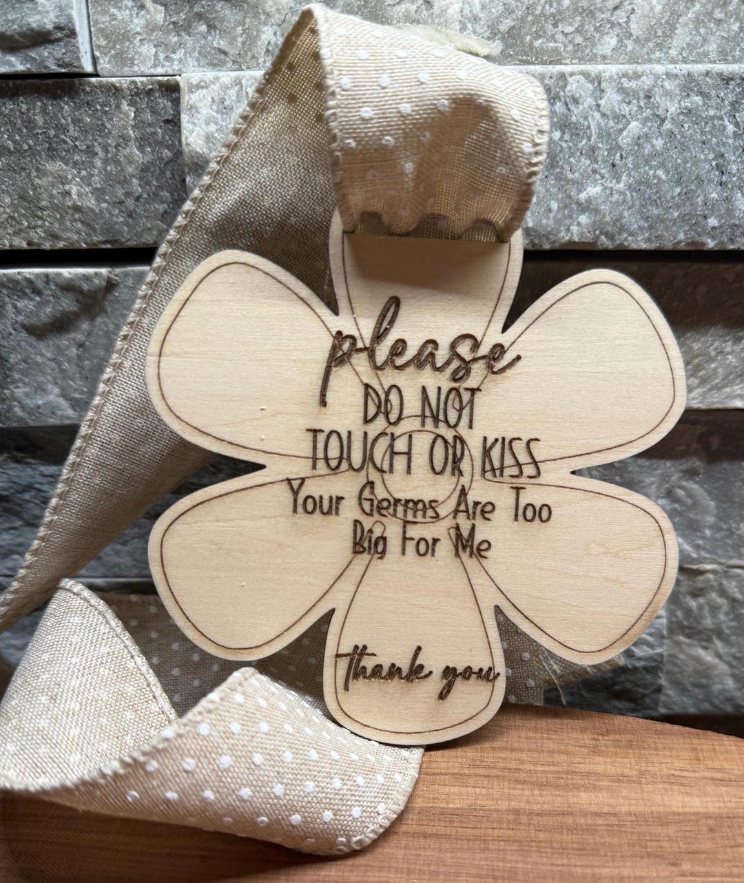 Flower Please Don’t Touch - Baby Sign - Germs - Hands off Baby - Etsy