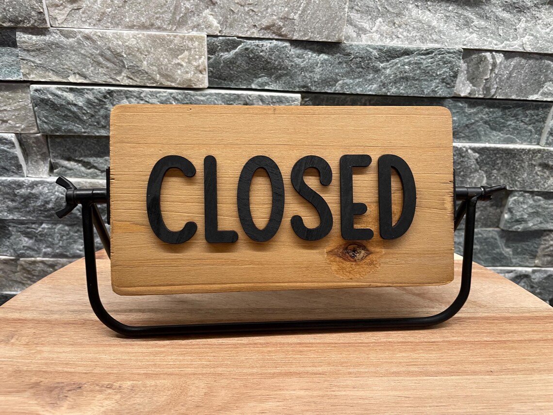 Rustic Open Closed Wooden Flip Sign Handcrafted Business Signage - Etsy