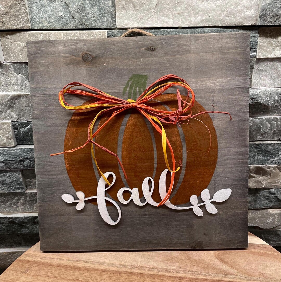 Pumpkin Wooden Sign Autumn Fall Decor - Etsy