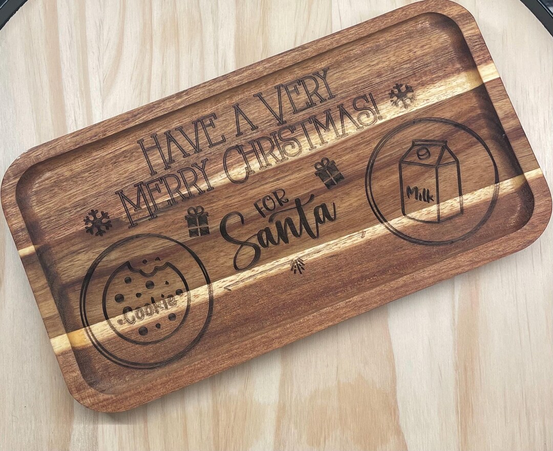Milk and Cookies for Santa Tray - Holiday Decor - Etsy