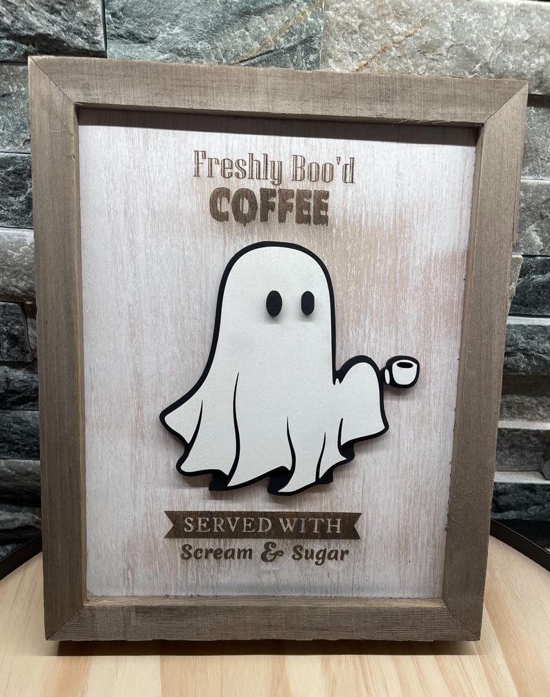 Freshly Boo’d Coffee Sign - Coffee Bar Sign - Halloween Coffee Decor ...