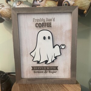 Freshly Boo’d Coffee Sign - Coffee Bar Sign - Halloween Coffee Decor ...