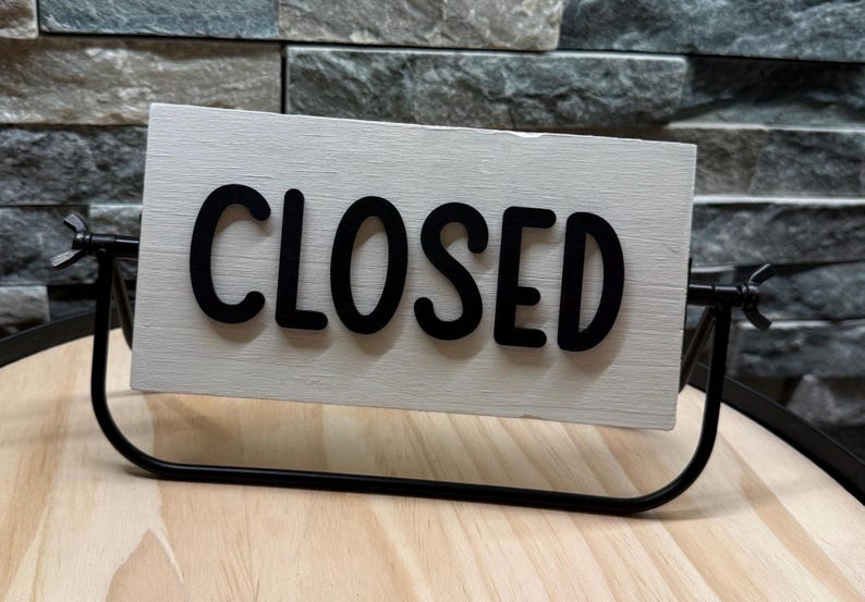 Rustic Open Closed Wooden Flip Sign - Handcrafted Business Signage - Etsy