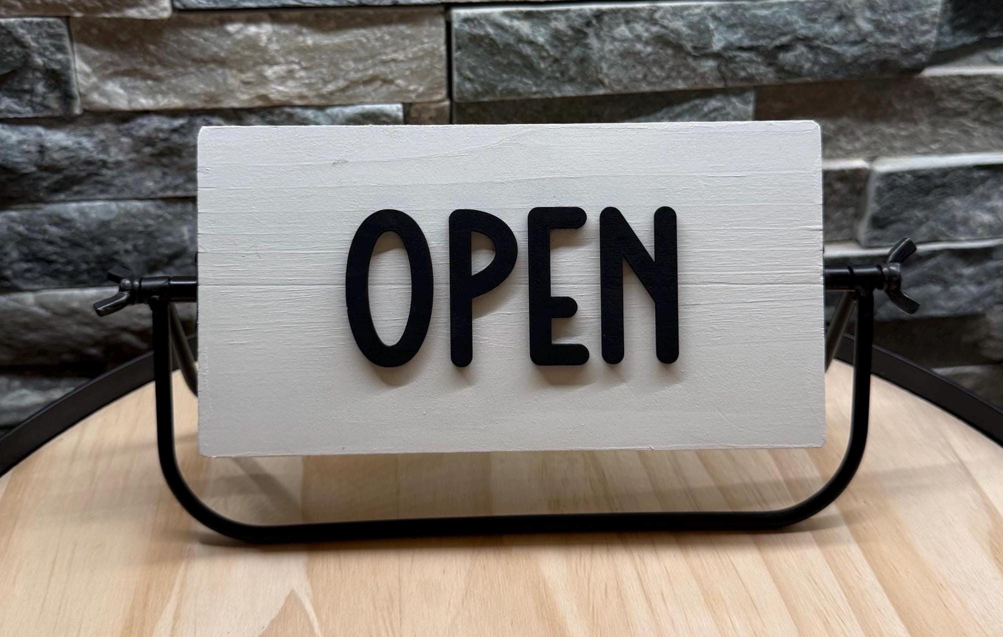 Rustic Open Closed Wooden Flip Sign - Handcrafted Business Signage - Etsy