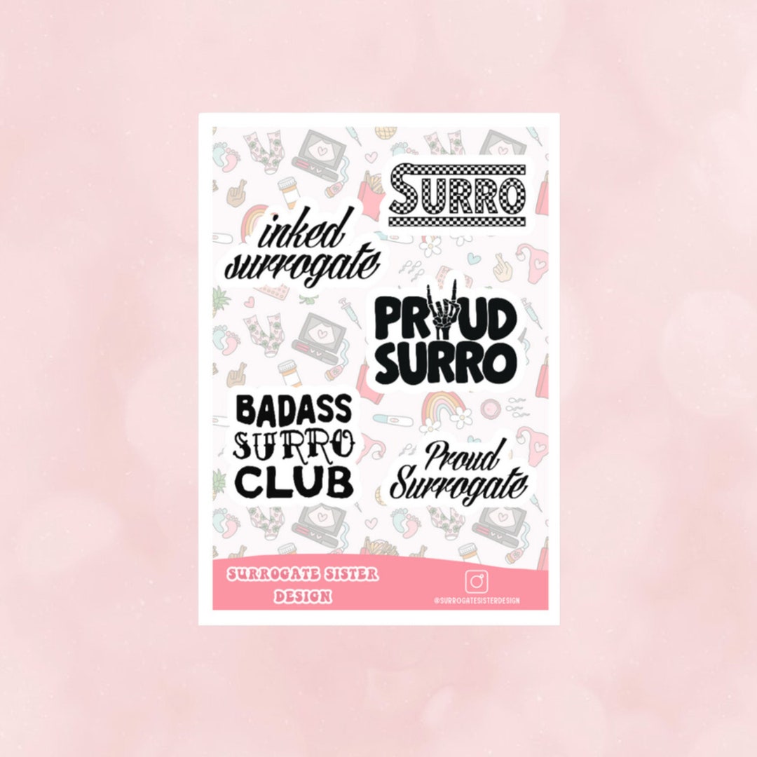 Surrogate Kiss-cut Sticker Sheet Cute & Durable Vinyl Stickers Perfect ...