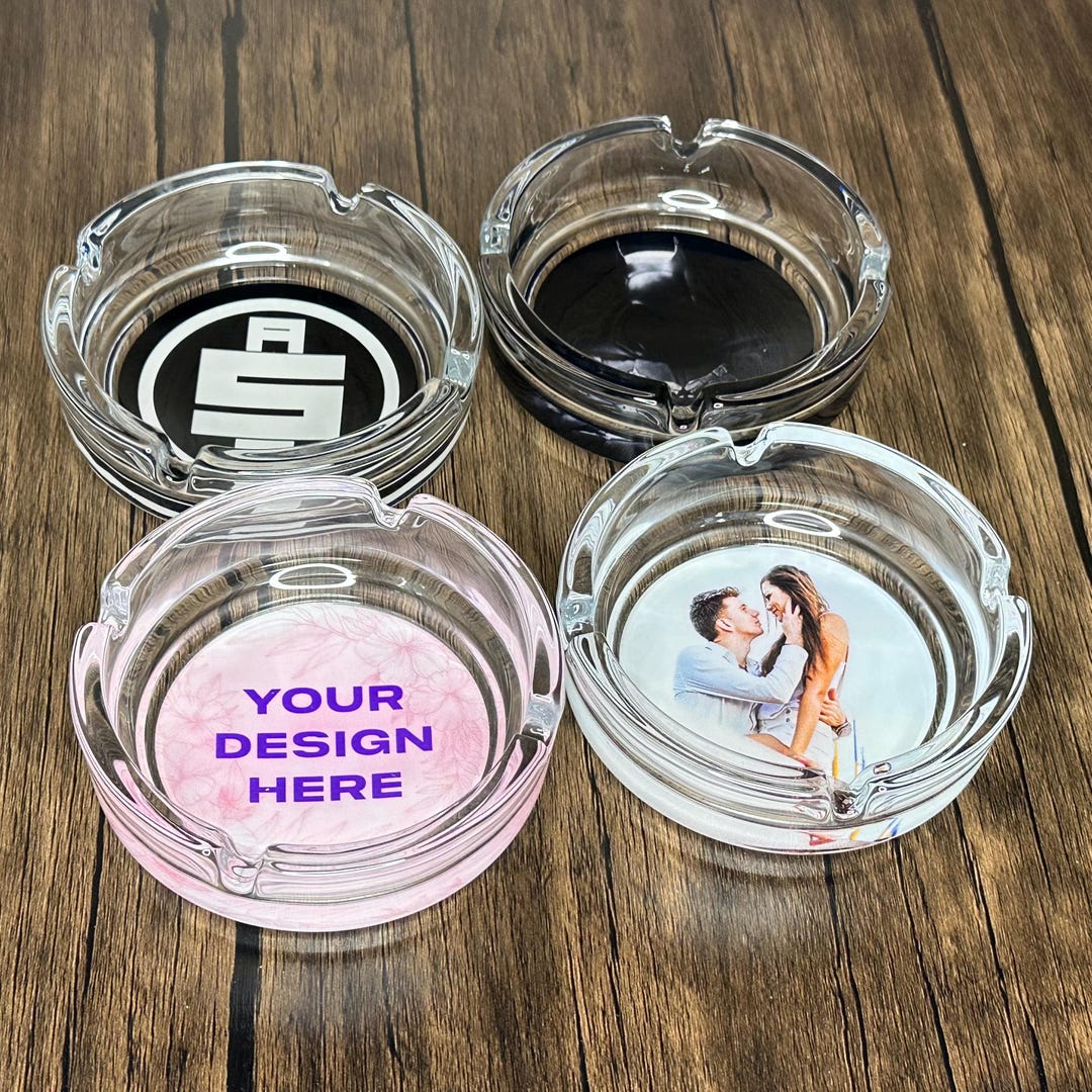Custom Photo Ashtray – Full-color Personalized Glass Ashtray, USA Made ...