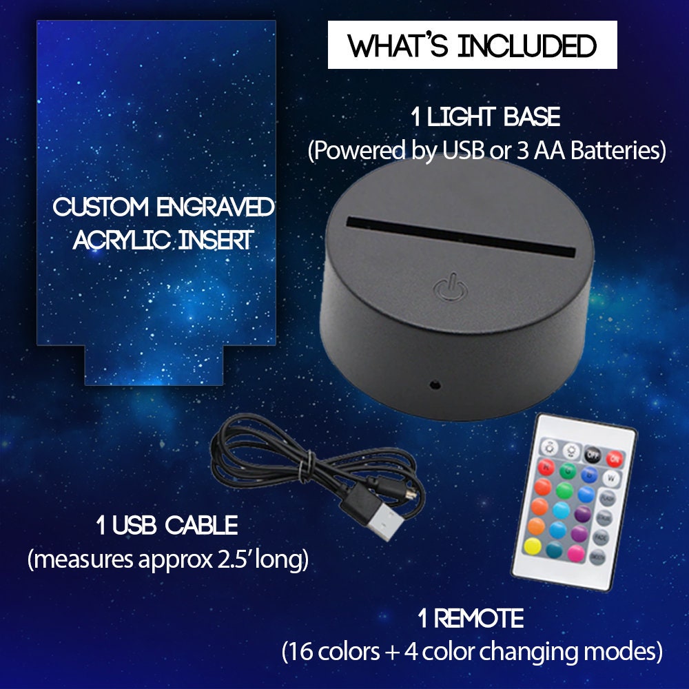 Custom LED Light Base & Custom Laser-etched Acrylic Sign With - Etsy