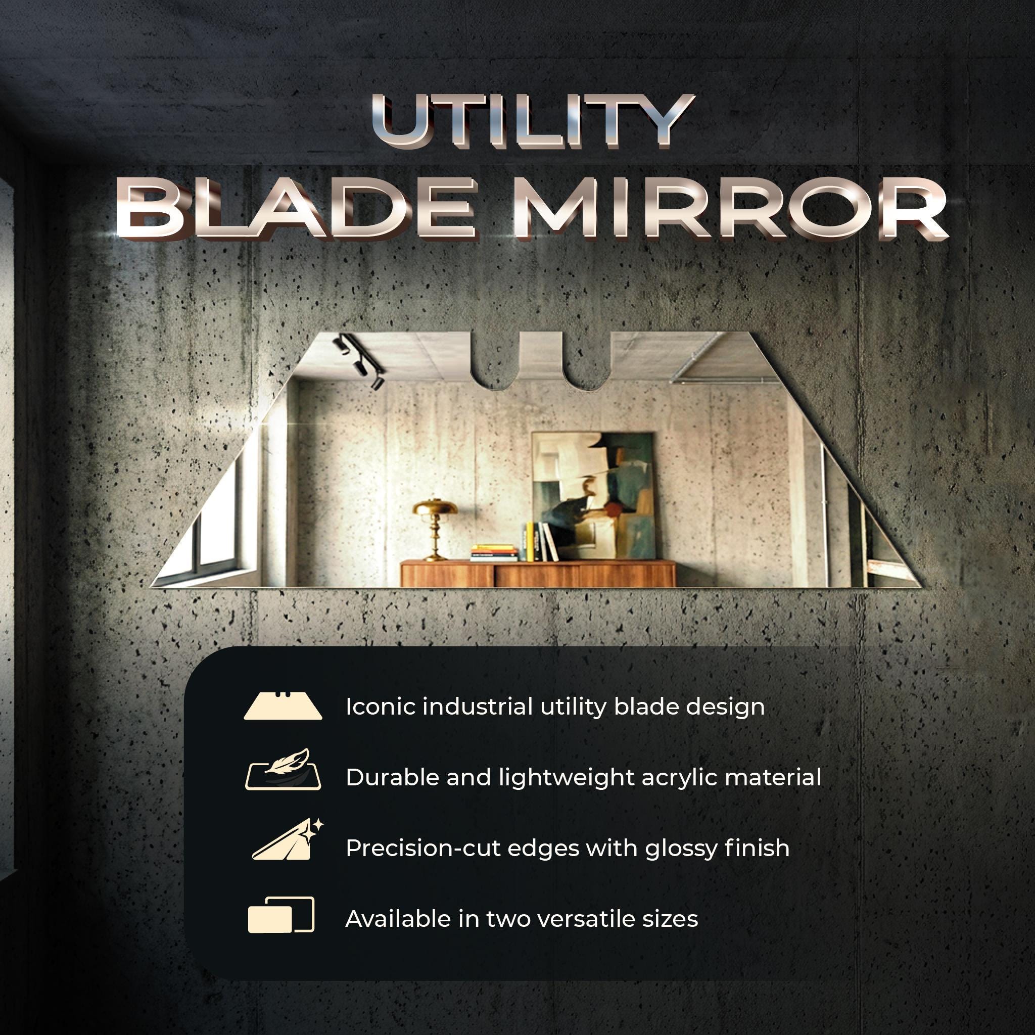 Utility Blade Mirror | Industrial Wall Decor | Razor Blade Mirror ...