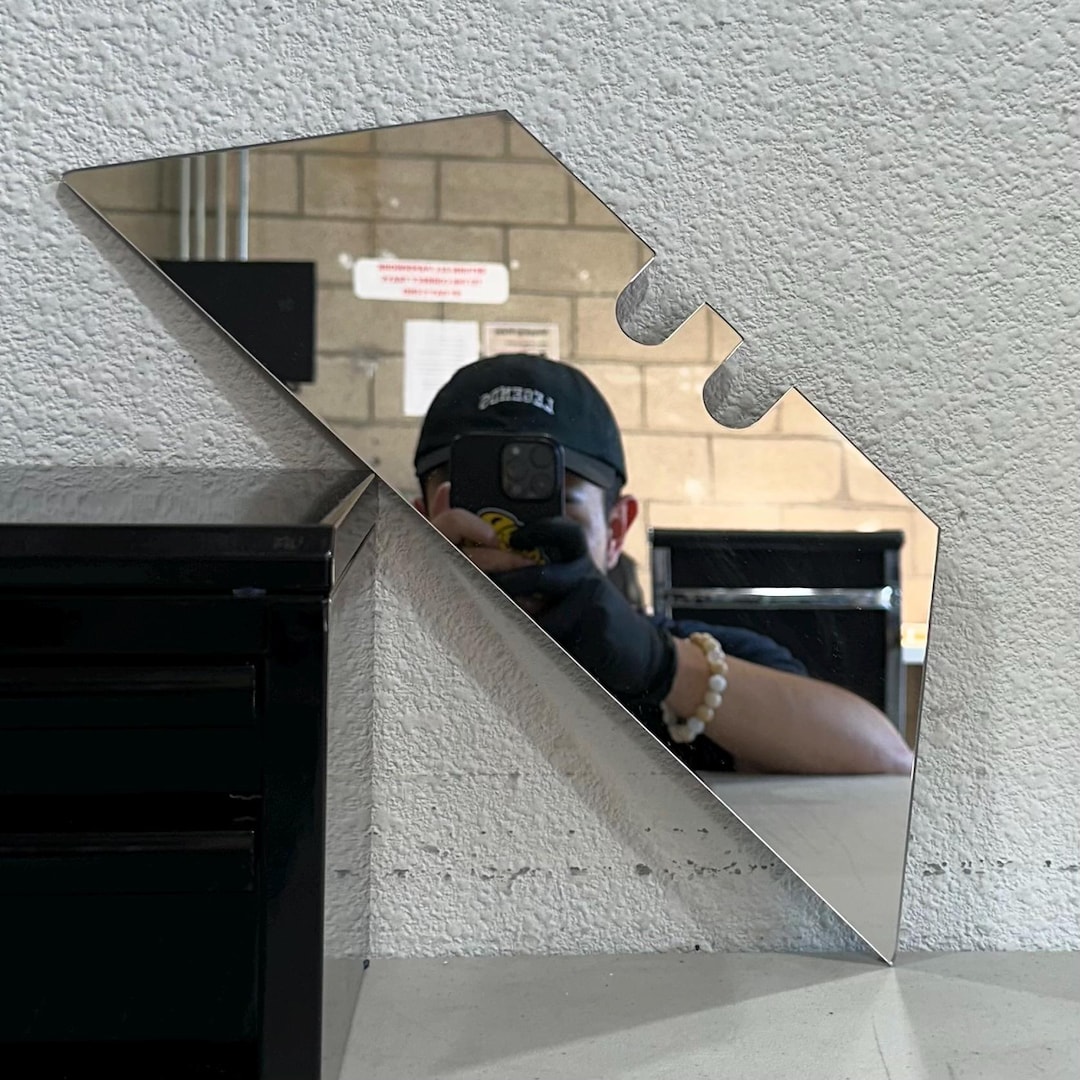 Utility Blade Mirror | Industrial Wall Decor | Razor Blade Mirror ...