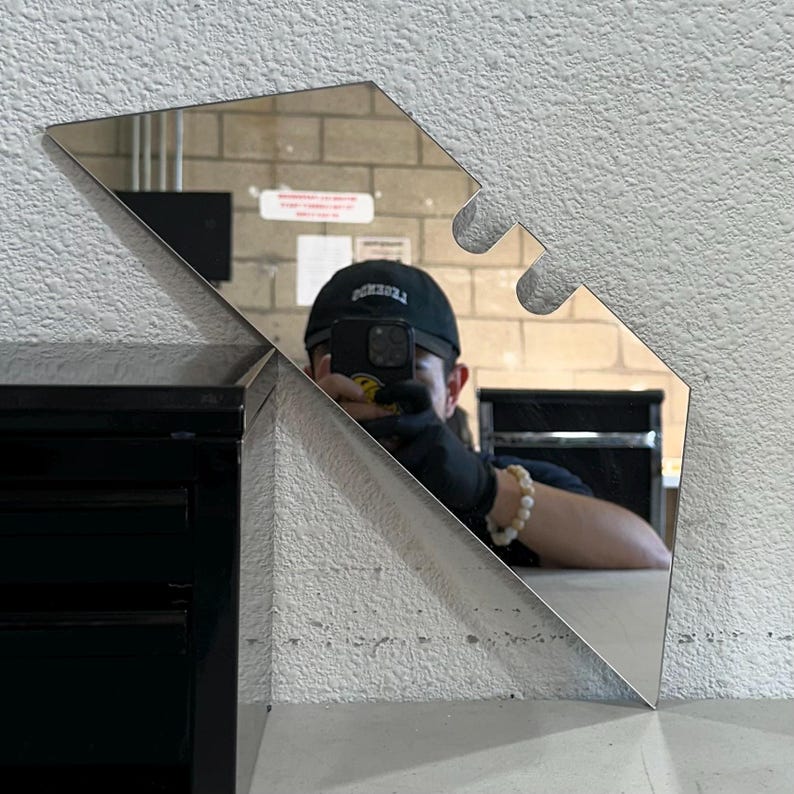 Utility Blade Mirror | Industrial Wall Decor | Razor Blade Mirror ...