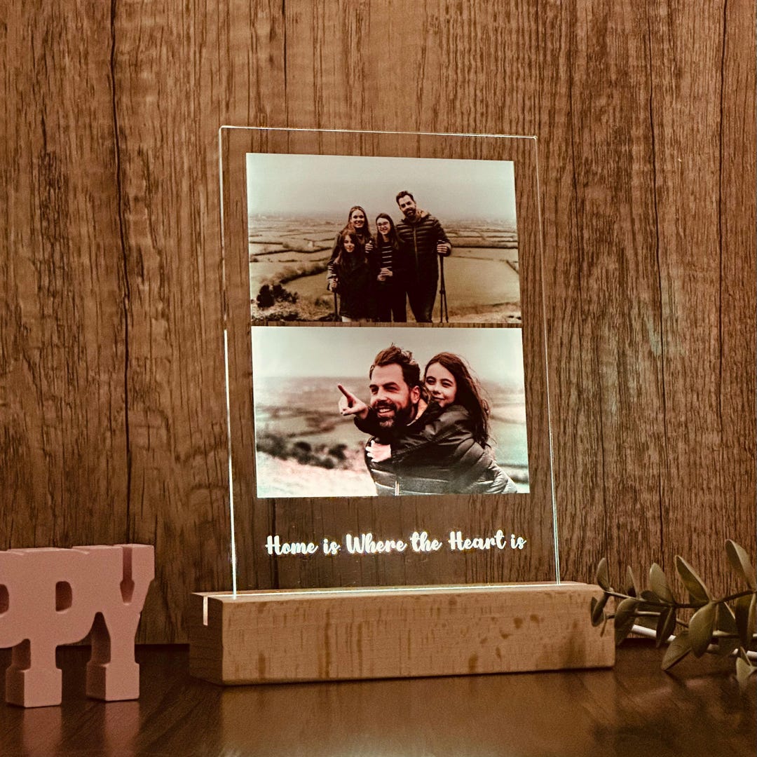 Personalized Photo LED Lamp | Custom Uv-printed Acrylic Collage - Etsy