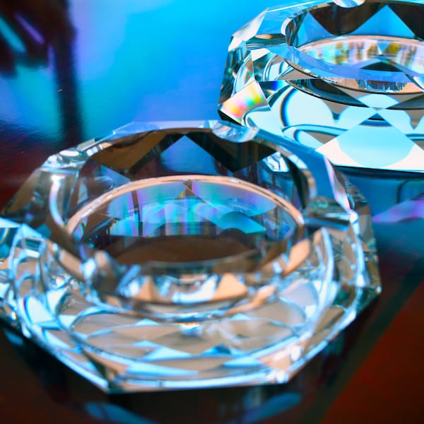 Crystal Glass Ash Tray - Etsy