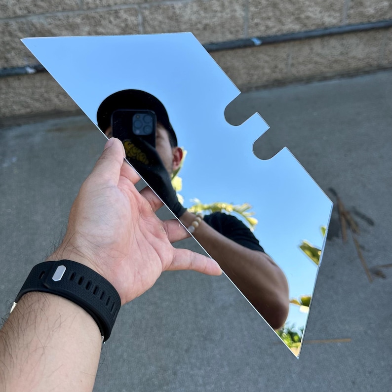 Utility Blade Mirror | Industrial Wall Decor | Razor Blade Mirror ...