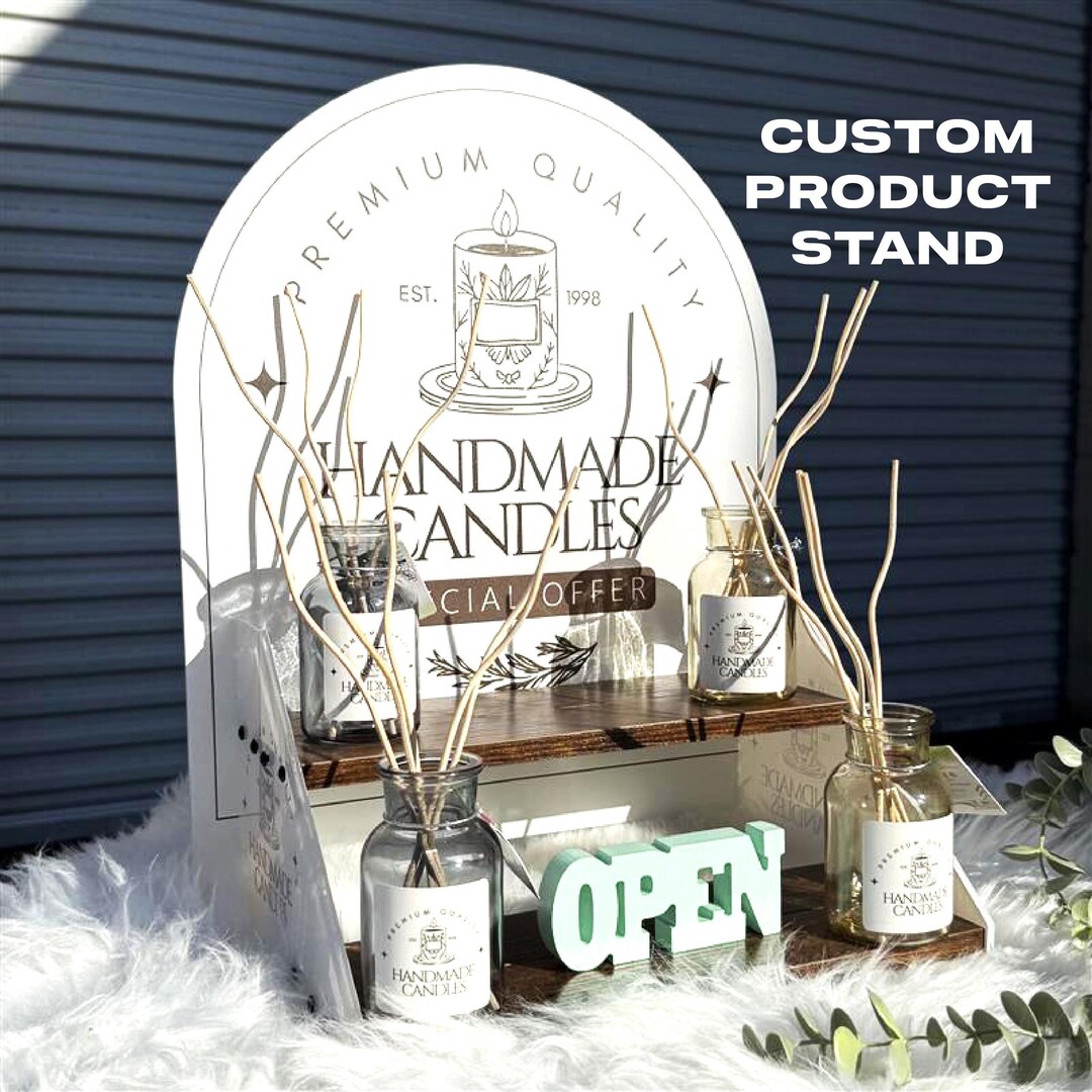 Custom Logo Vendor Booth Display | 4-tier Wood Shelf Retail Riser - Etsy
