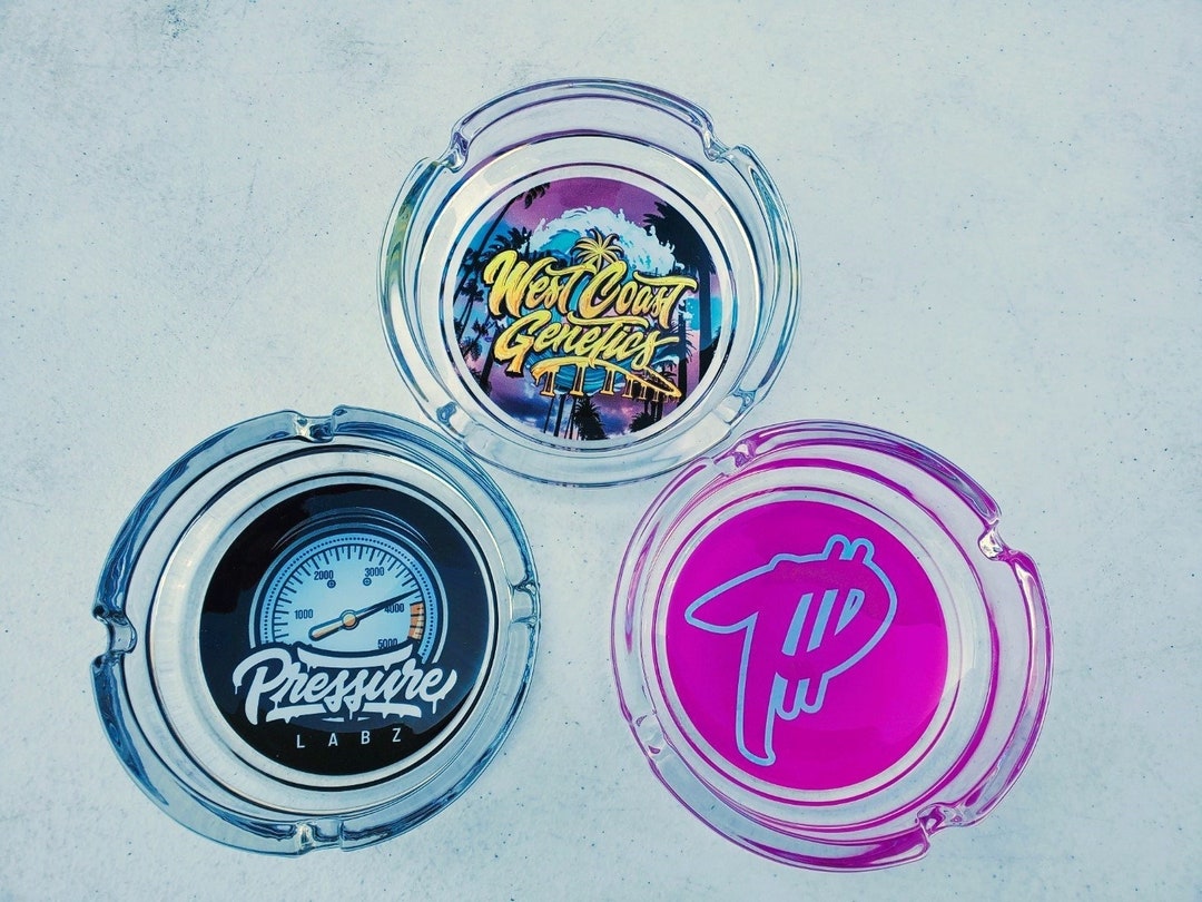 Personalized Ashtray, Customizable Glass Ash Tray, Holiday Gift for ...