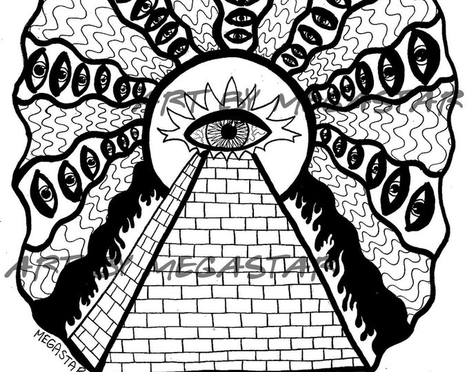 Download Printable Coloring Book Page Illuminati Pyramid Coloring Sheet ...
