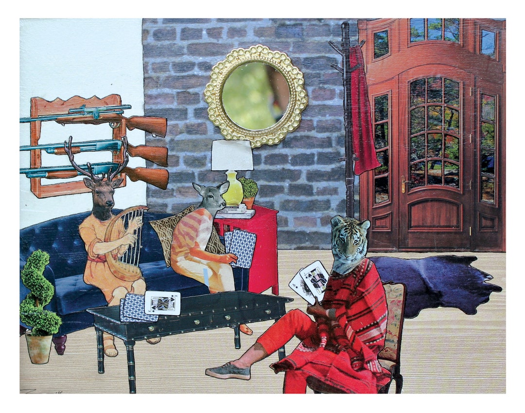 WINNER TAKES Your SOUL #1018 Animal People Playing Blackjack Poker Art ...