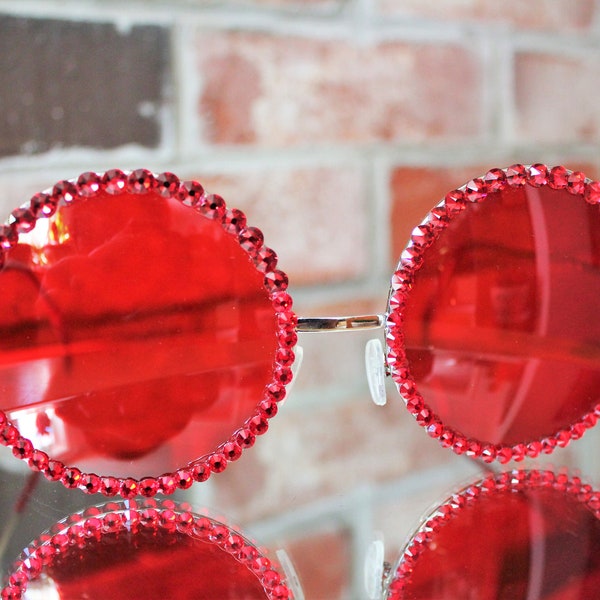 Bright Red Glasses - Etsy