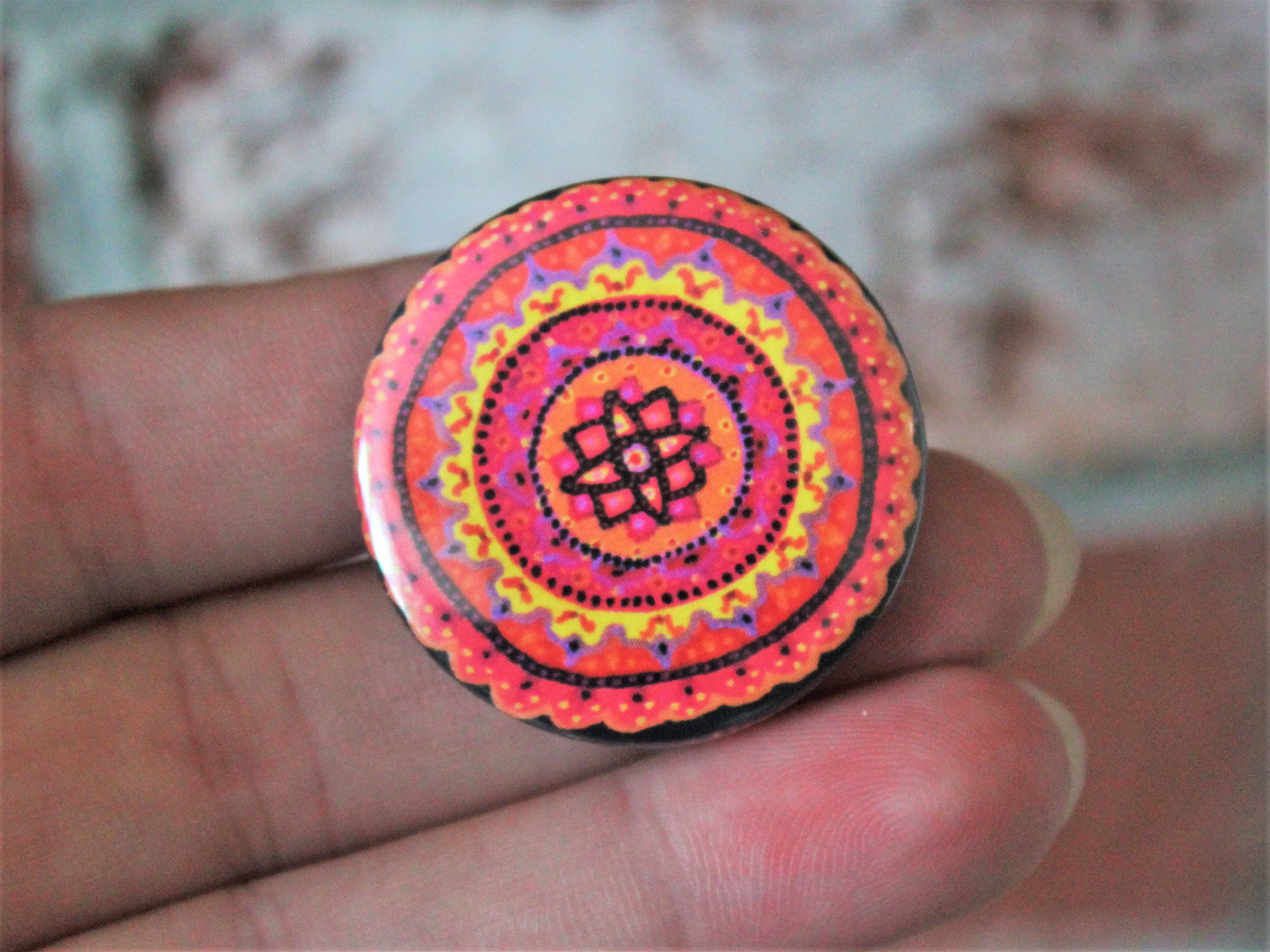 Pack of 5 Abstract Art Painting Buttons Button Pin Art | Etsy