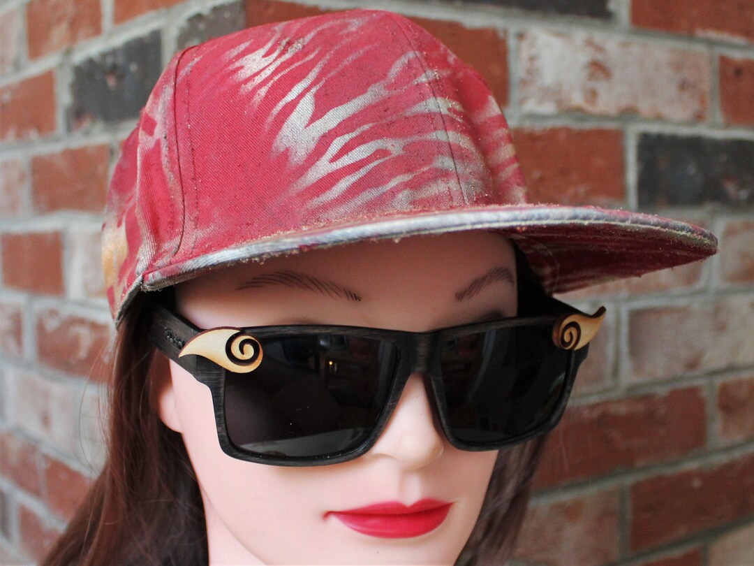 Red and Tan Zebra Spiderweb Design Hat - Hand Painted Red Flat Brim ...