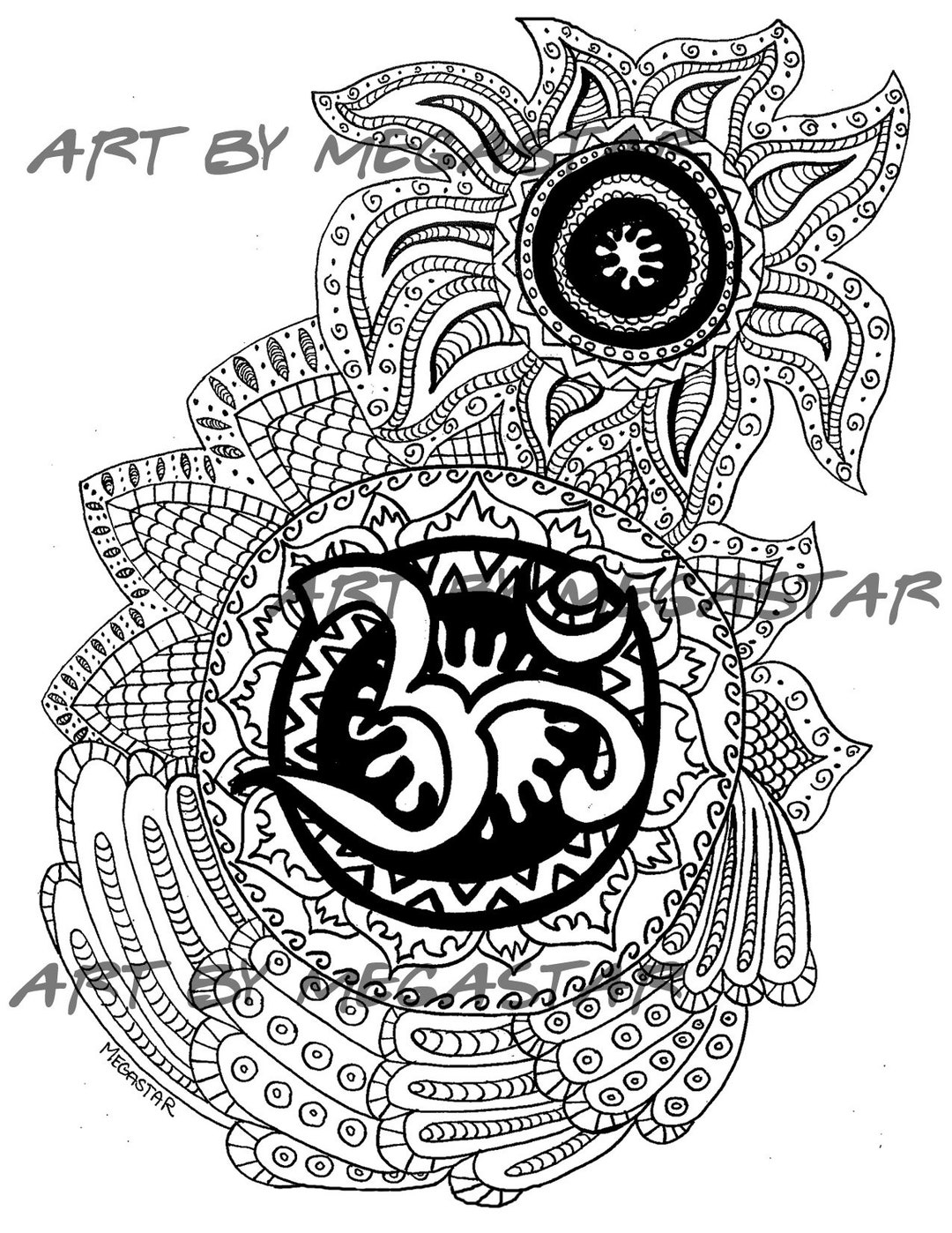 Download Printable Coloring Book Page - Om Meditation Coloring Sheet ...