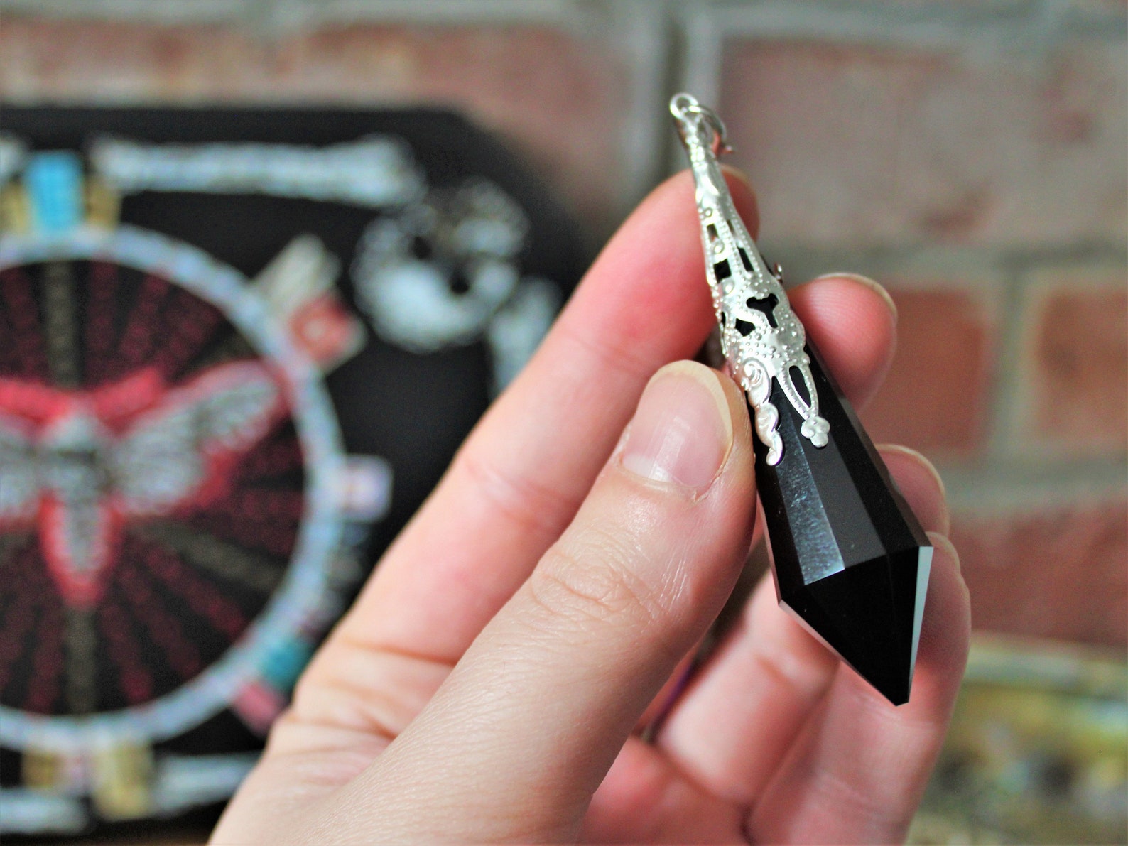 Skull & Sphynx Moth Pendulum Board Painting Original Art and - Etsy