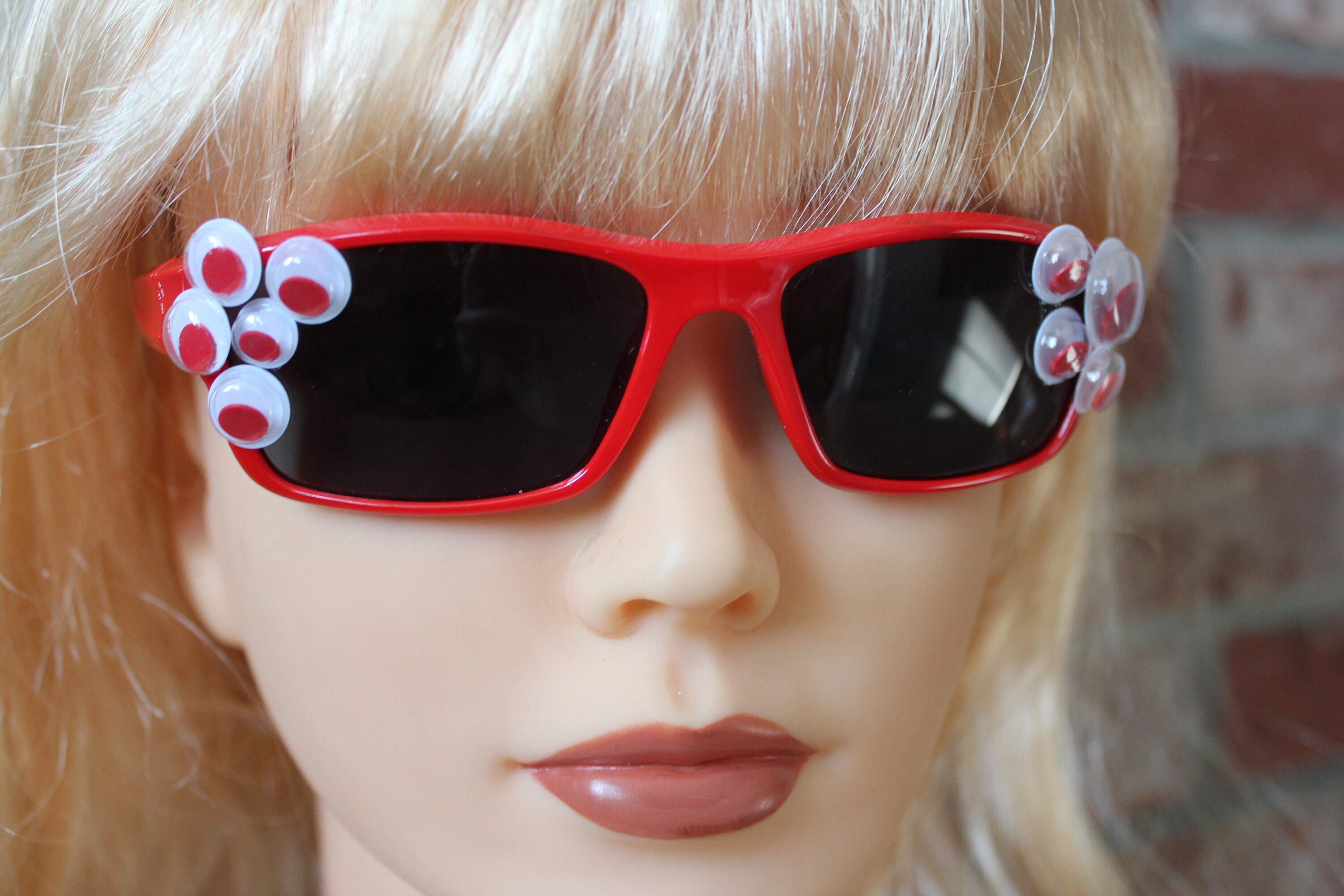 Red or Blue Googly Eye Bedazzled Childrens Sunglasses Weird - Etsy UK