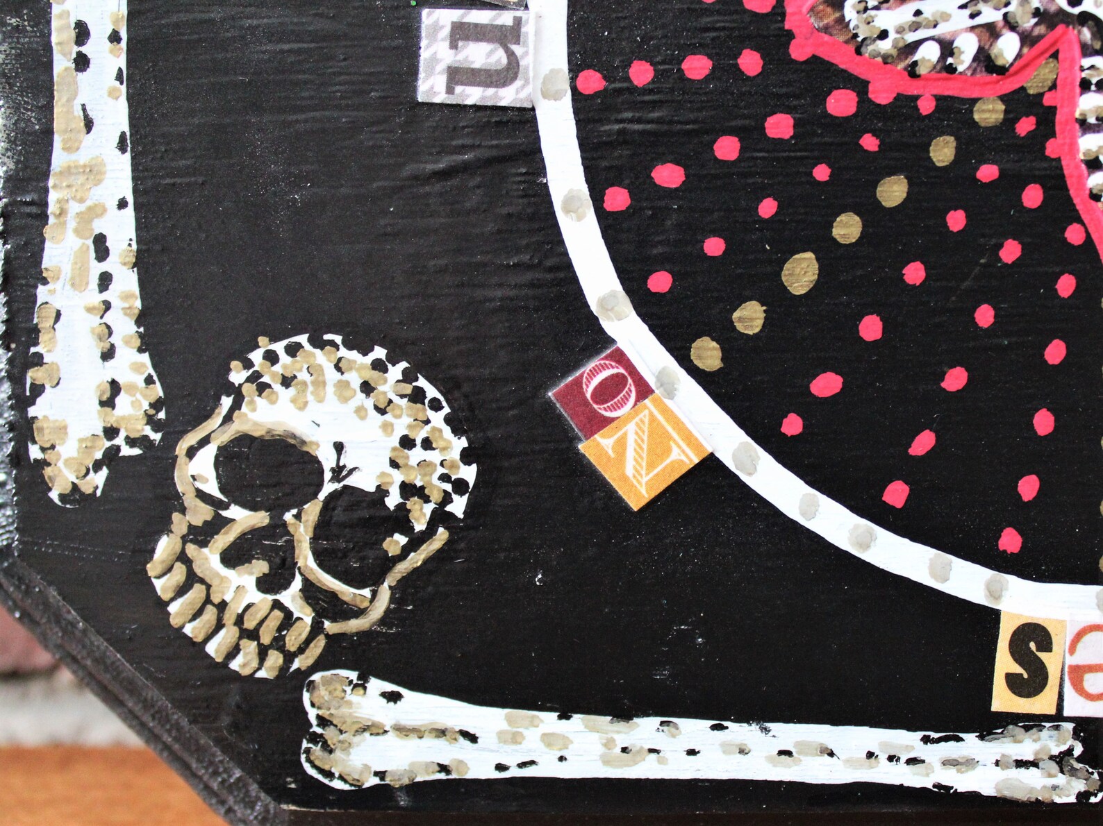 Skull & Sphynx Moth Pendulum Board Painting Original Art and Obsidian ...