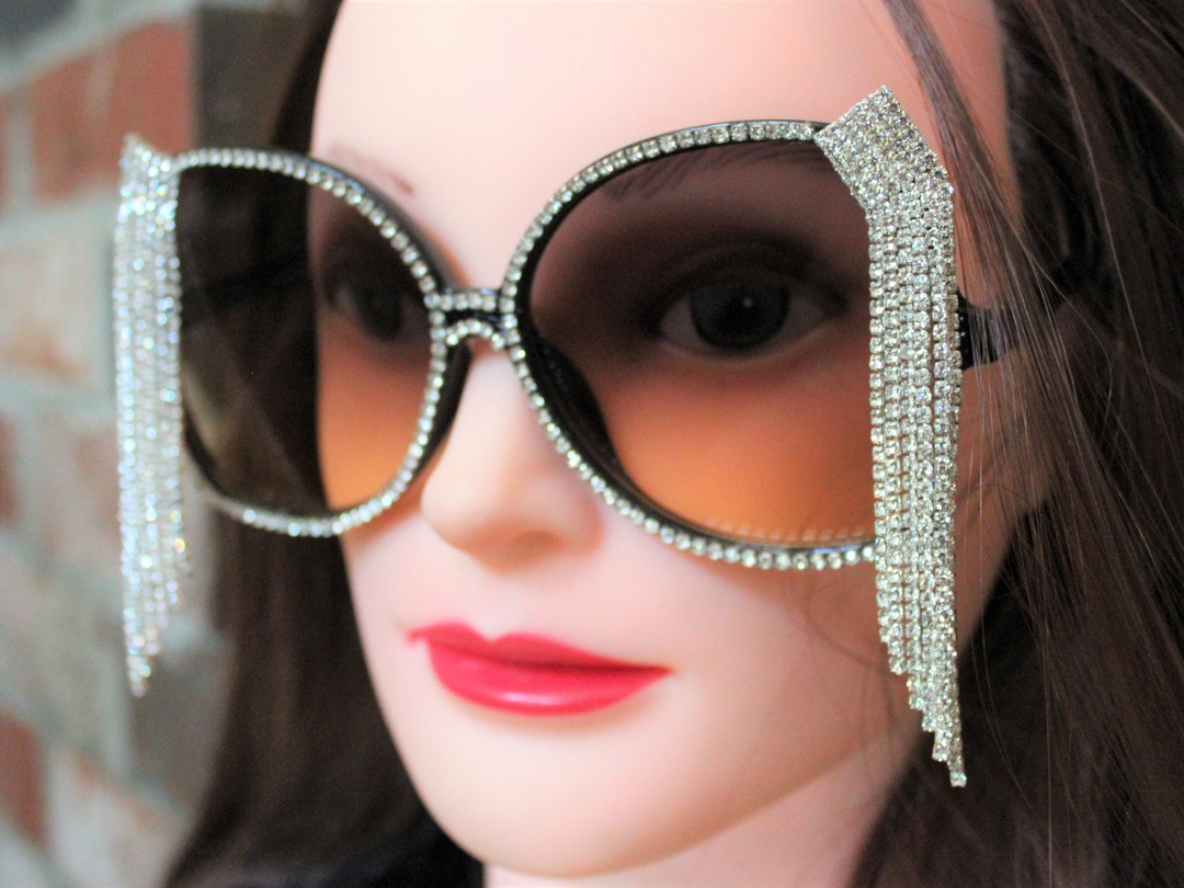 DRIPPING DIAMONDS - One of a Kind Statement Sunglasses - Adult Sunglass ...