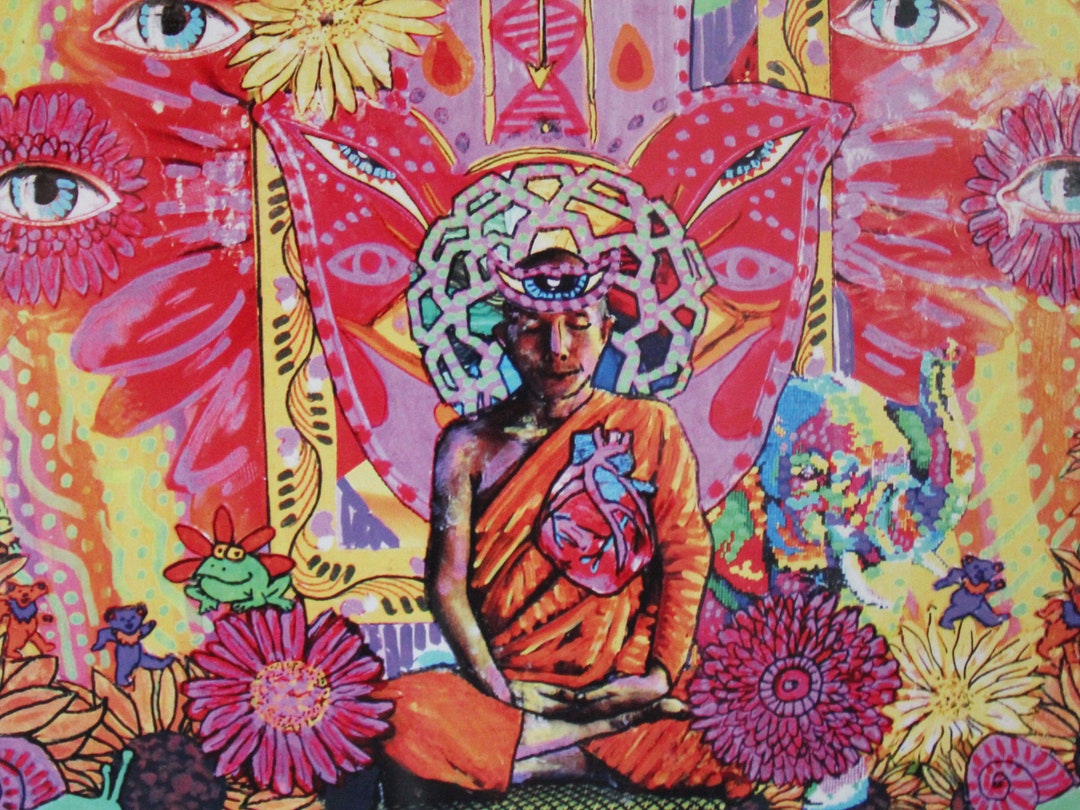 MEDITATION SENSATION #1007 Bright Meditating Monk Art Print Poster ...