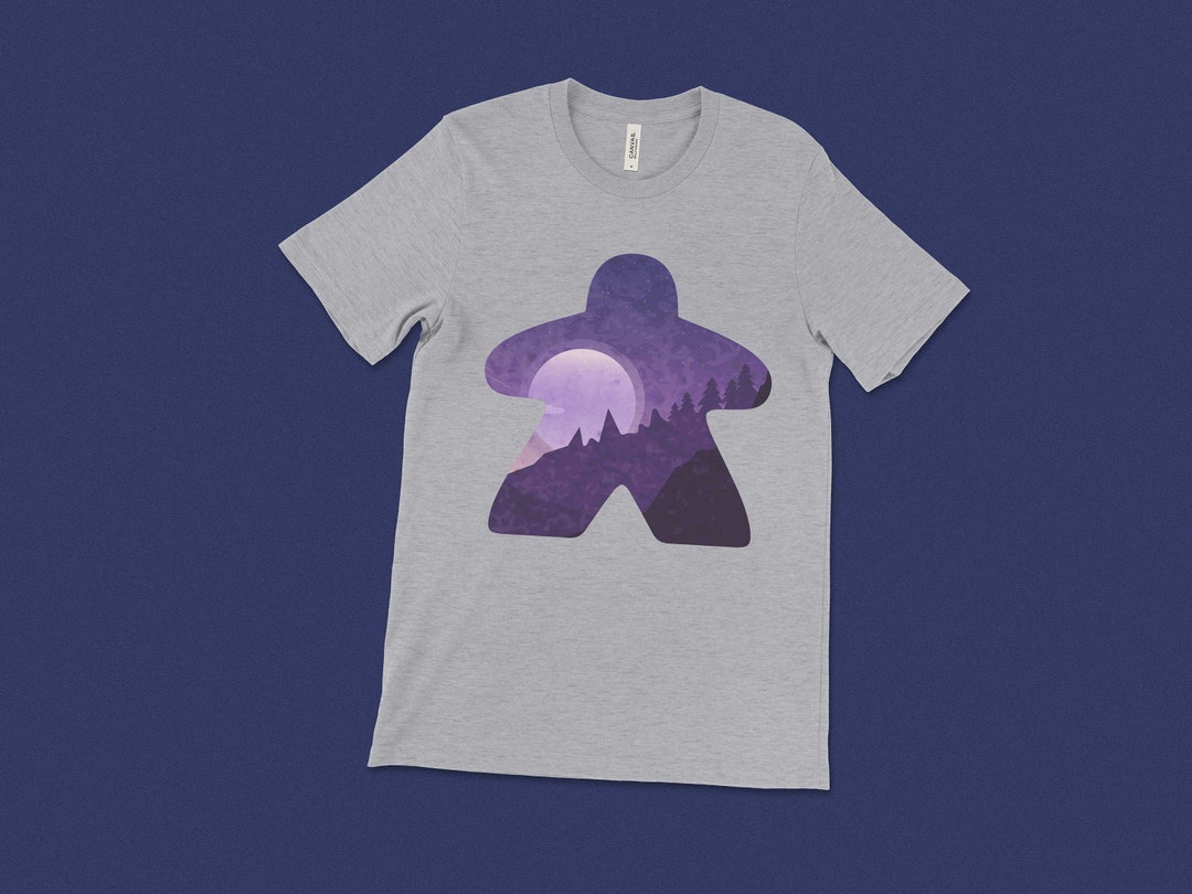 Purple Moon Adventure Meeple Modern, Flat Design Board Game T-shirt - Etsy
