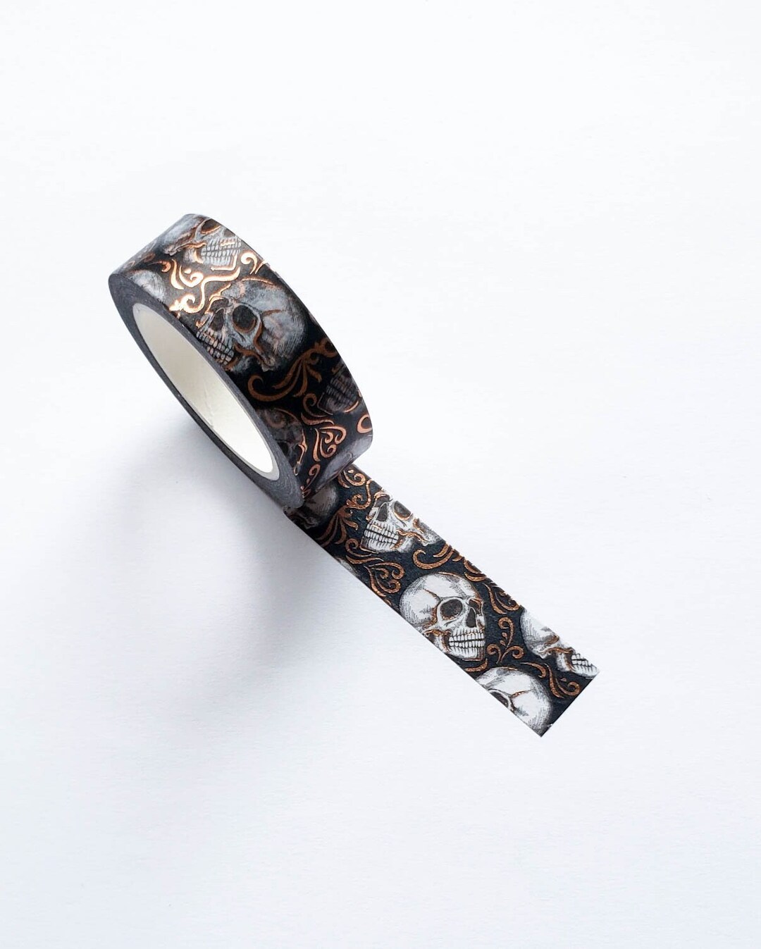 Washi Tape/ Craft Tape Skulls With Copper Accent on Black - Etsy Canada