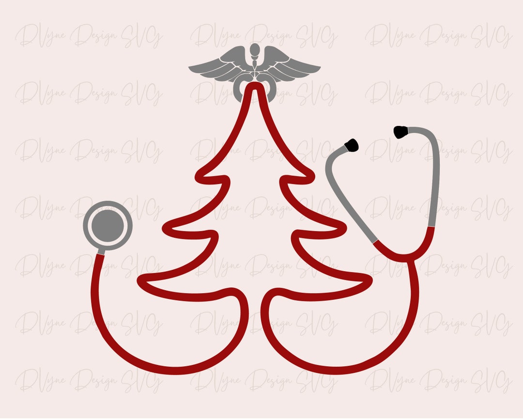 Christmas Tree Stethoscope SVG, Christmas Medical Digital Cut File for ...