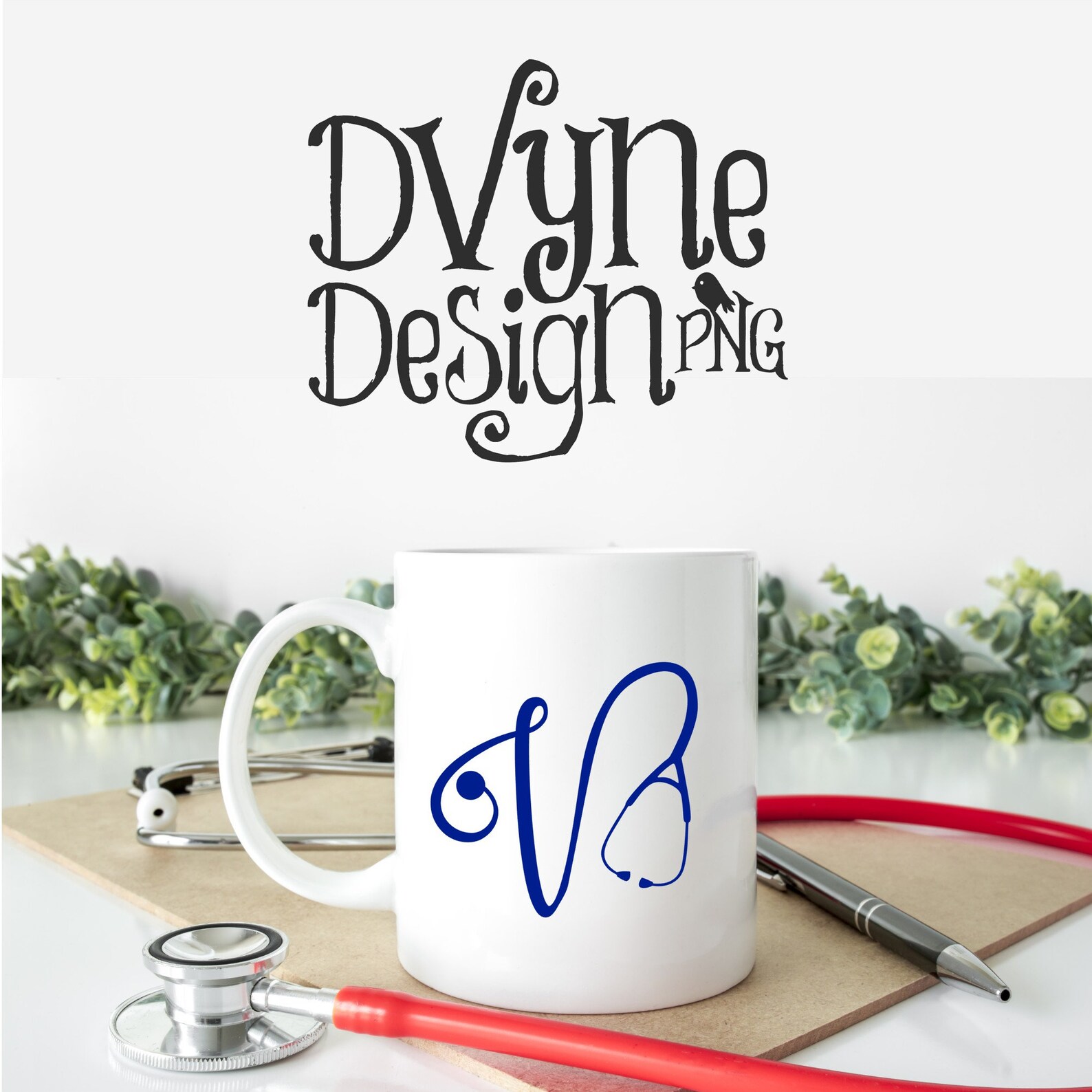 Stethoscope Alphabet SVG for Silhouette or Cricut, Nurse Monogram SVG ...