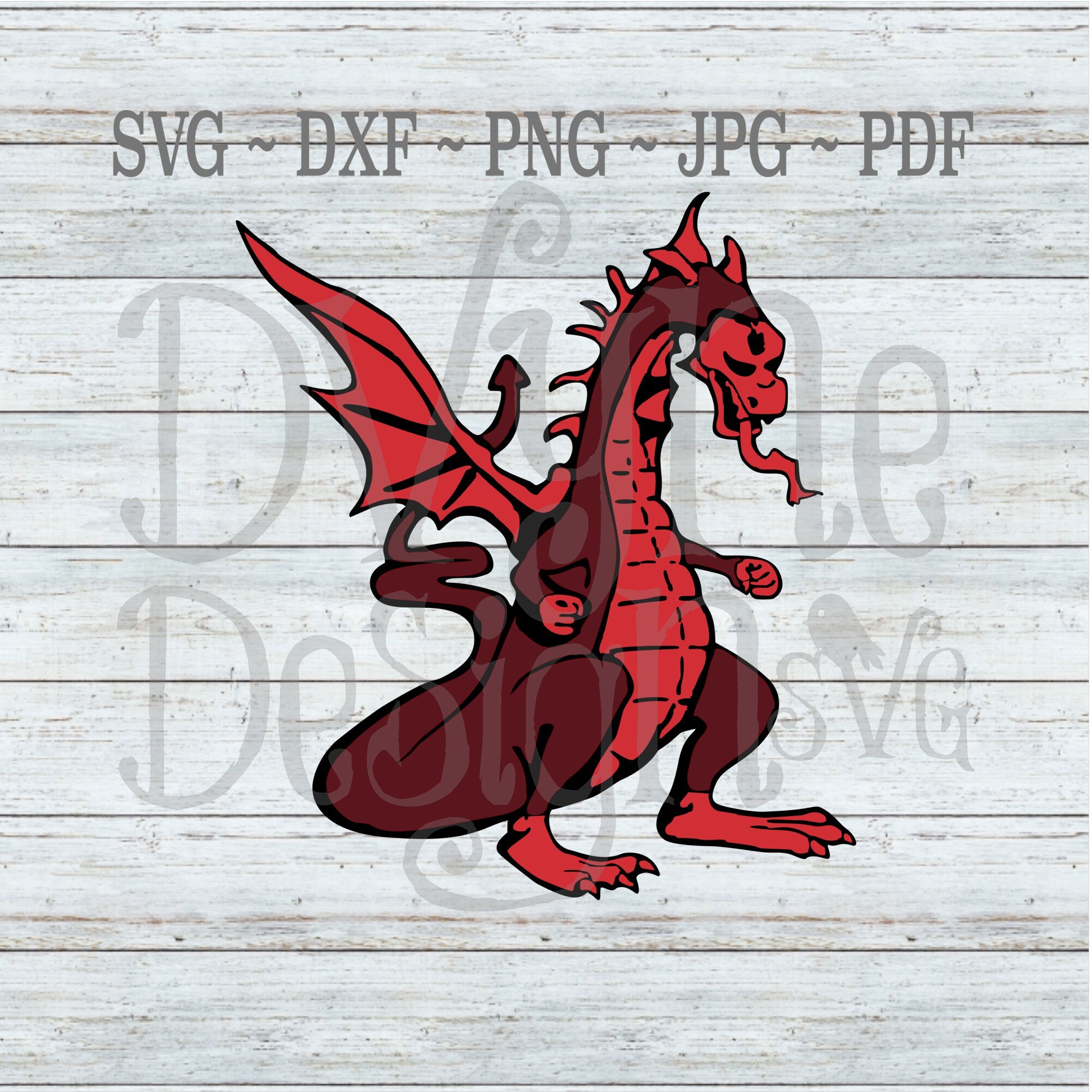 DXF Cut File SVG Instant Digital Download dragon with fire limited ...
