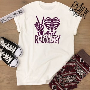 Peace Love and Radiology SVG, Radiology Tech Gifts, Silhouette or ...