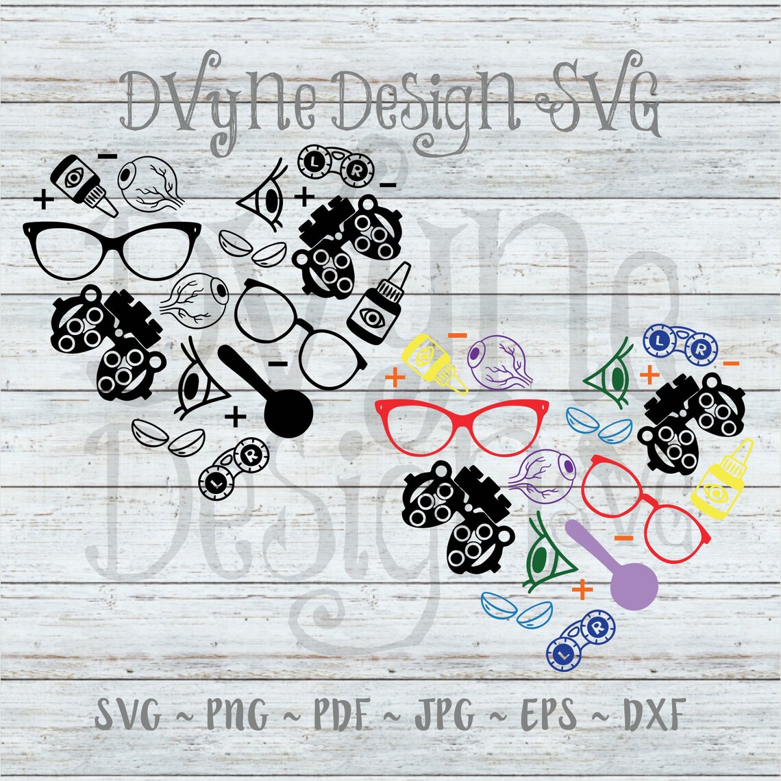 Optometry SVG Optometry Icons Vinyl Cut File for Silhouette - Etsy