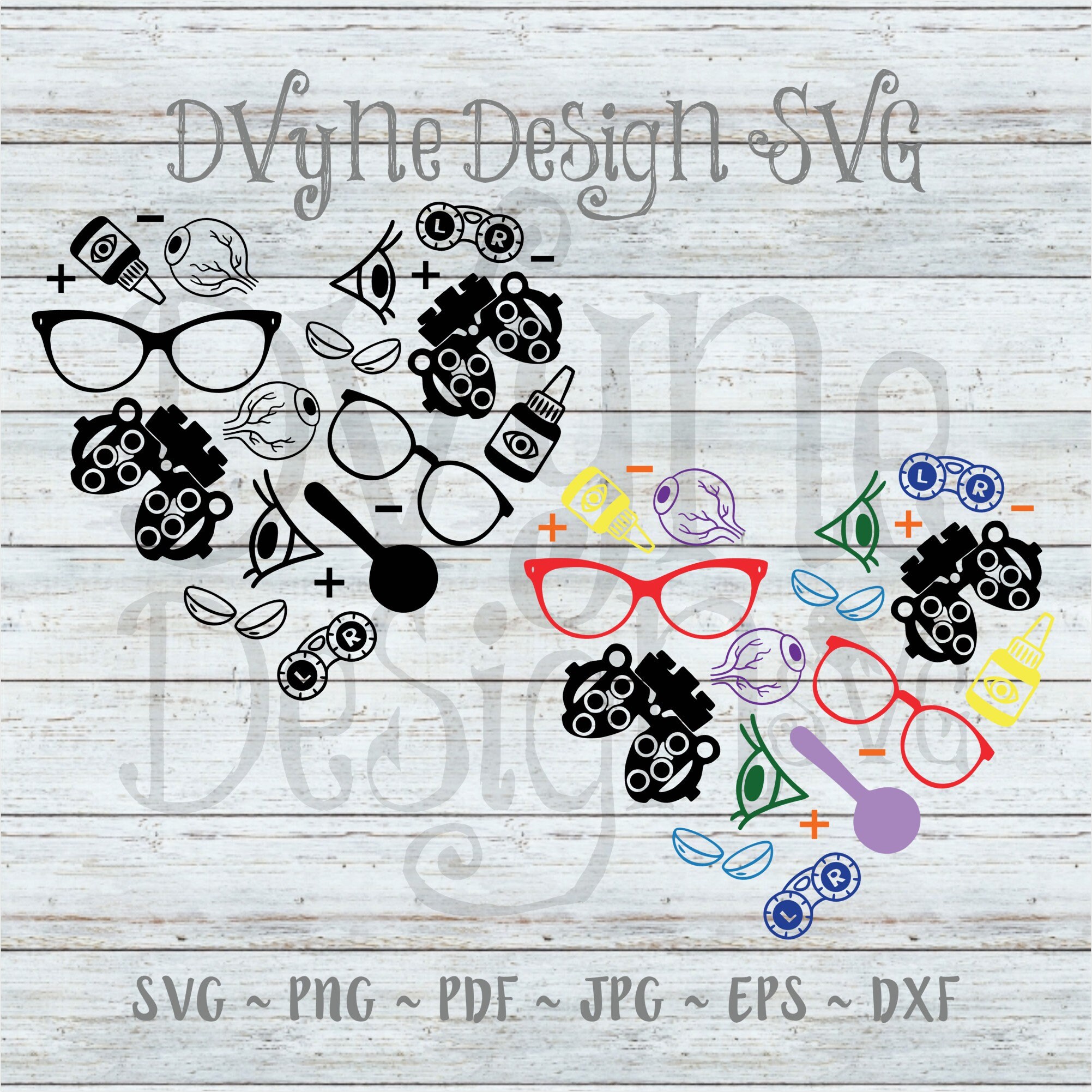 Optometry SVG Optometry Icons Vinyl Cut File for Silhouette - Etsy