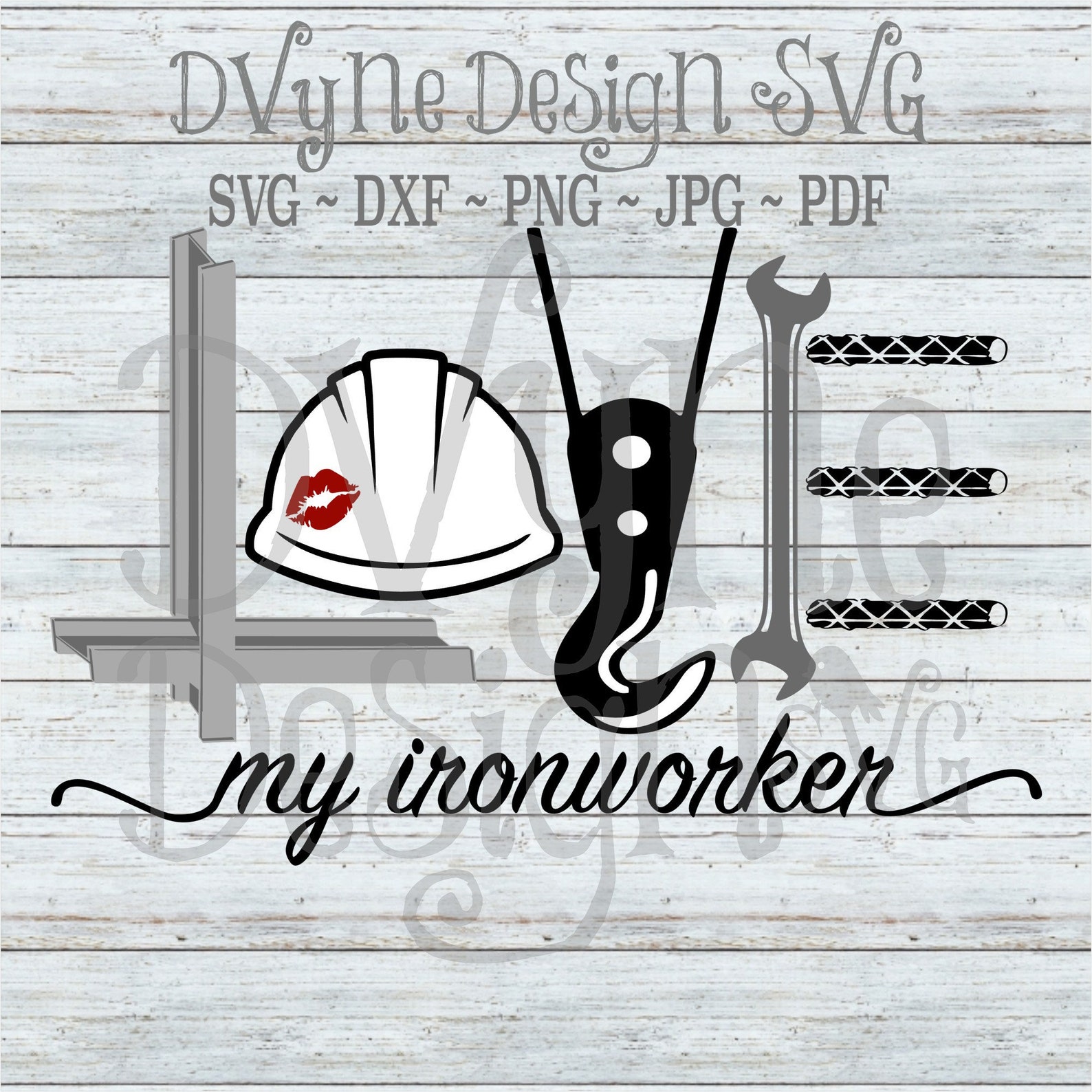 Ironworker Love SVG Love My Ironworker SVG Ironworker's - Etsy