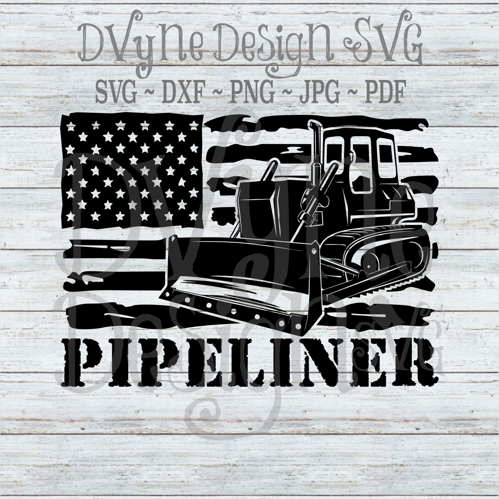 Bulldozer SVG Pipeliner Flag SVG for Silhouette or Cricut | Etsy