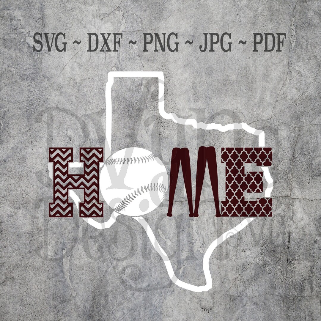 Texas HOME Baseball SVG State of Texas Baseball Texas State - Etsy