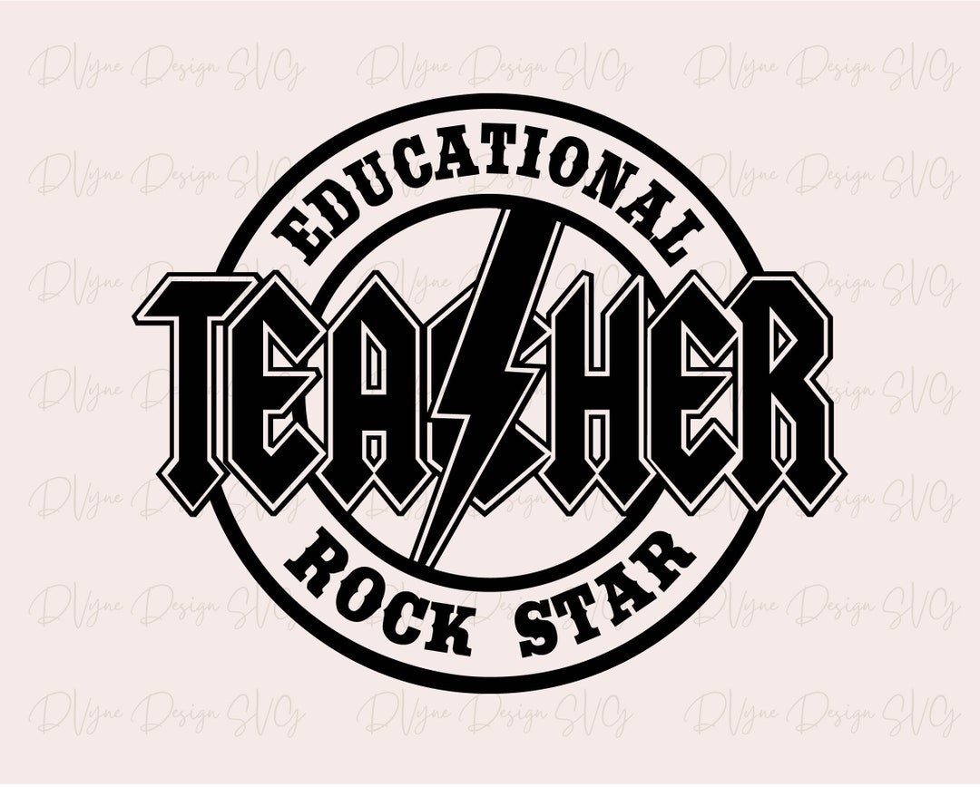 Teacher SVG, Teacher Rock Star Vinyl Cut File for Silhouette or Cricut ...