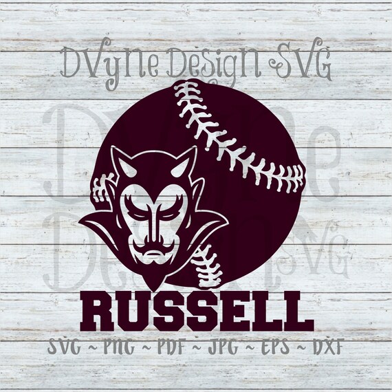 Devils Baseball SVG Russell Red Devils Baseball Cut File for | Etsy